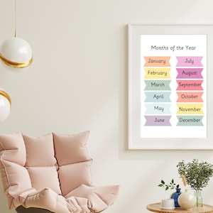 Months of the Year- Wall Art- Teacher, Classroom, Homeschool, Kids Room ...