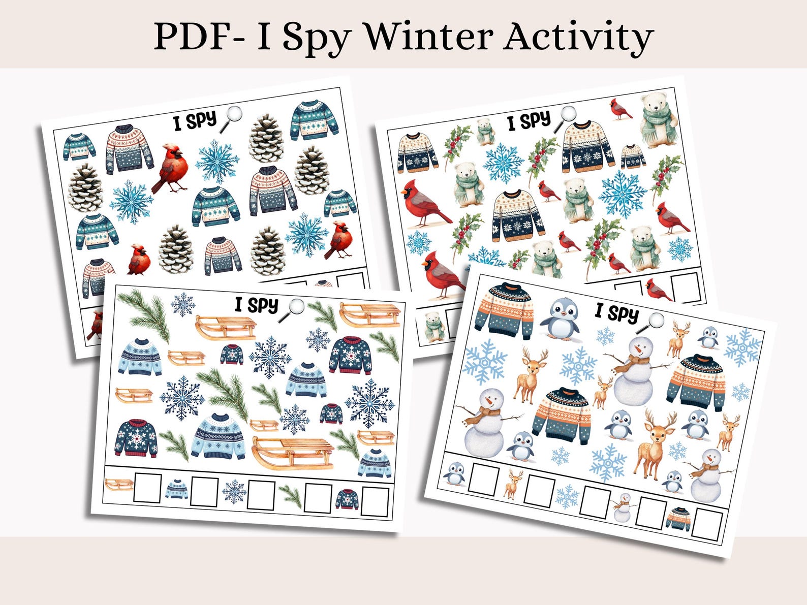 I Spy Winter Counting Activity- Preschool, Homeschool, Special ...