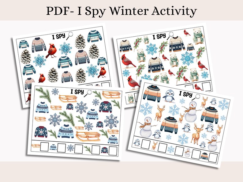 I Spy Winter Counting Activity- Preschool, Homeschool, Special ...