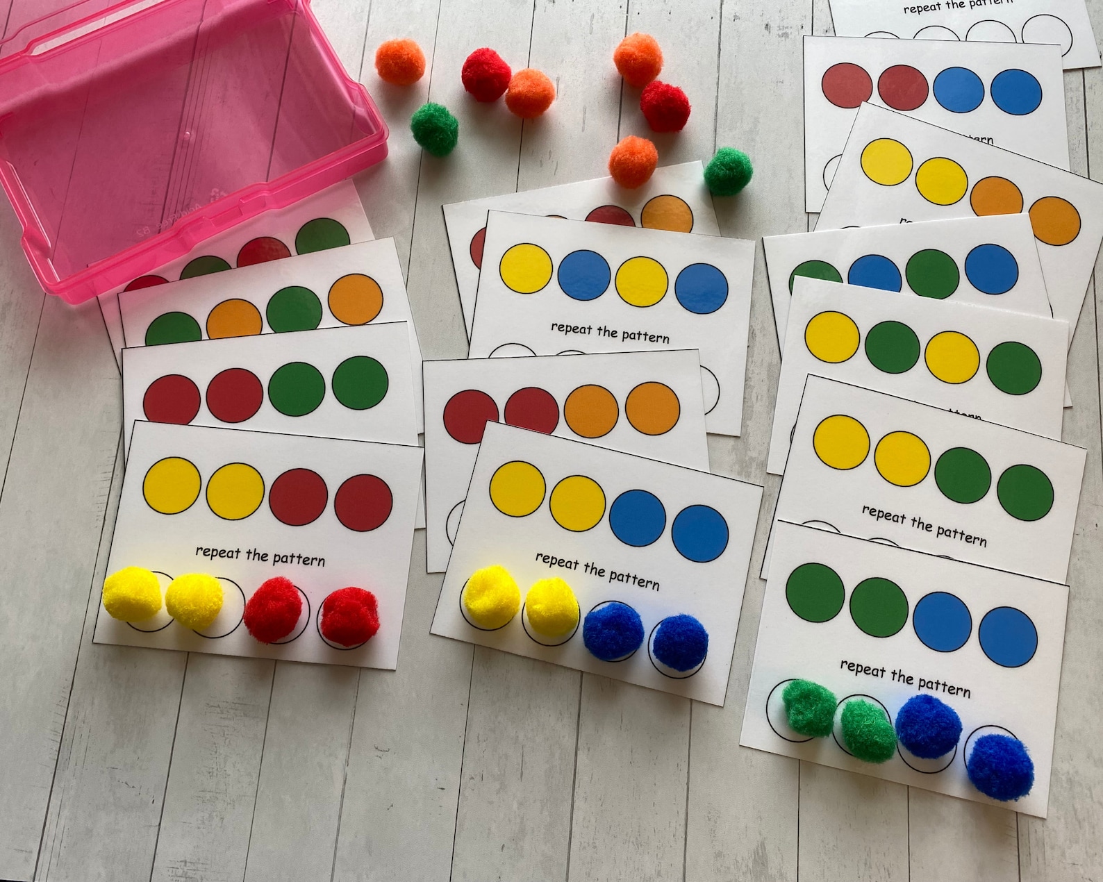 Pom Pattern Activity Cards – Montessori Learning Toy (PDF) - Etsy