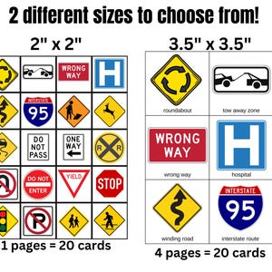 Road Signs Picture Cards- Visual Aid- Communication Board- Autism- ADHD ...