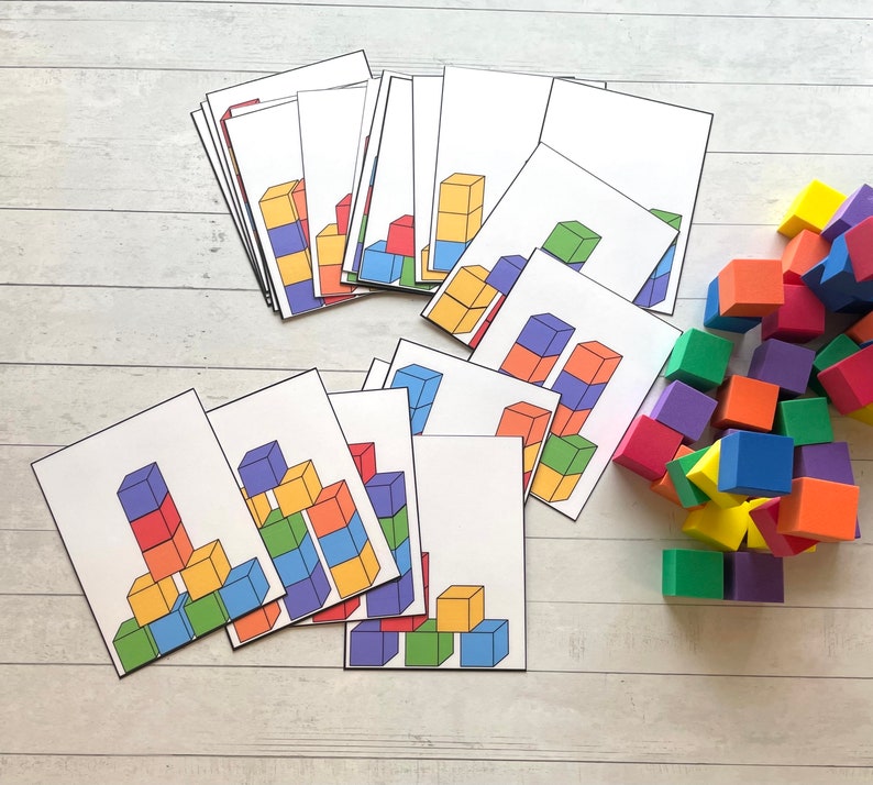 Foam Cube Task Box Activity Cards- Montessori Resources- Homeschool ...