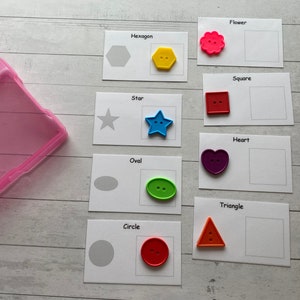 2D Shape Matching Task Box Activity Set Montessori Learning Toy for ...