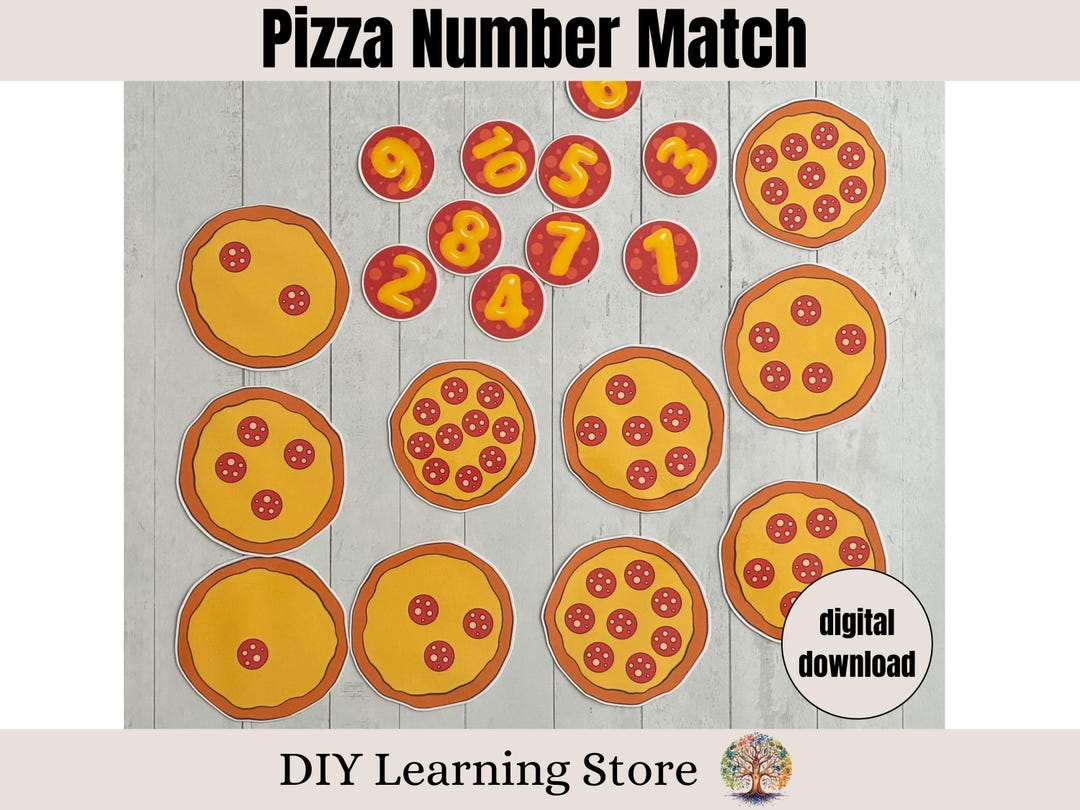 Pizza Number Match- Summer Activity- Toddler Learning Toy- Montessori ...