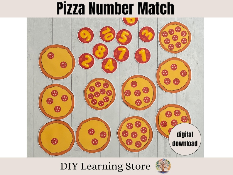 Pizza Number Match- Summer Activity- Toddler Learning Toy- Montessori ...