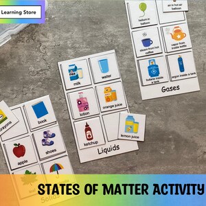 States of Matter Activity Cards – Montessori Learning (PDF Download) - Etsy