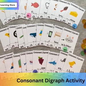Consonant Digraph Activity Cards – Montessori Learning (PDF) - Etsy ...