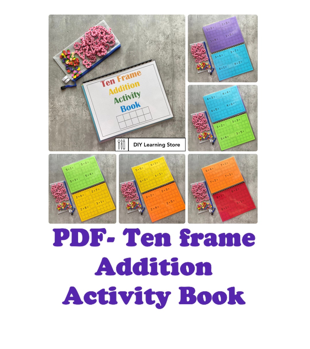 PDF Ten Frame Addition Activity Book - Etsy