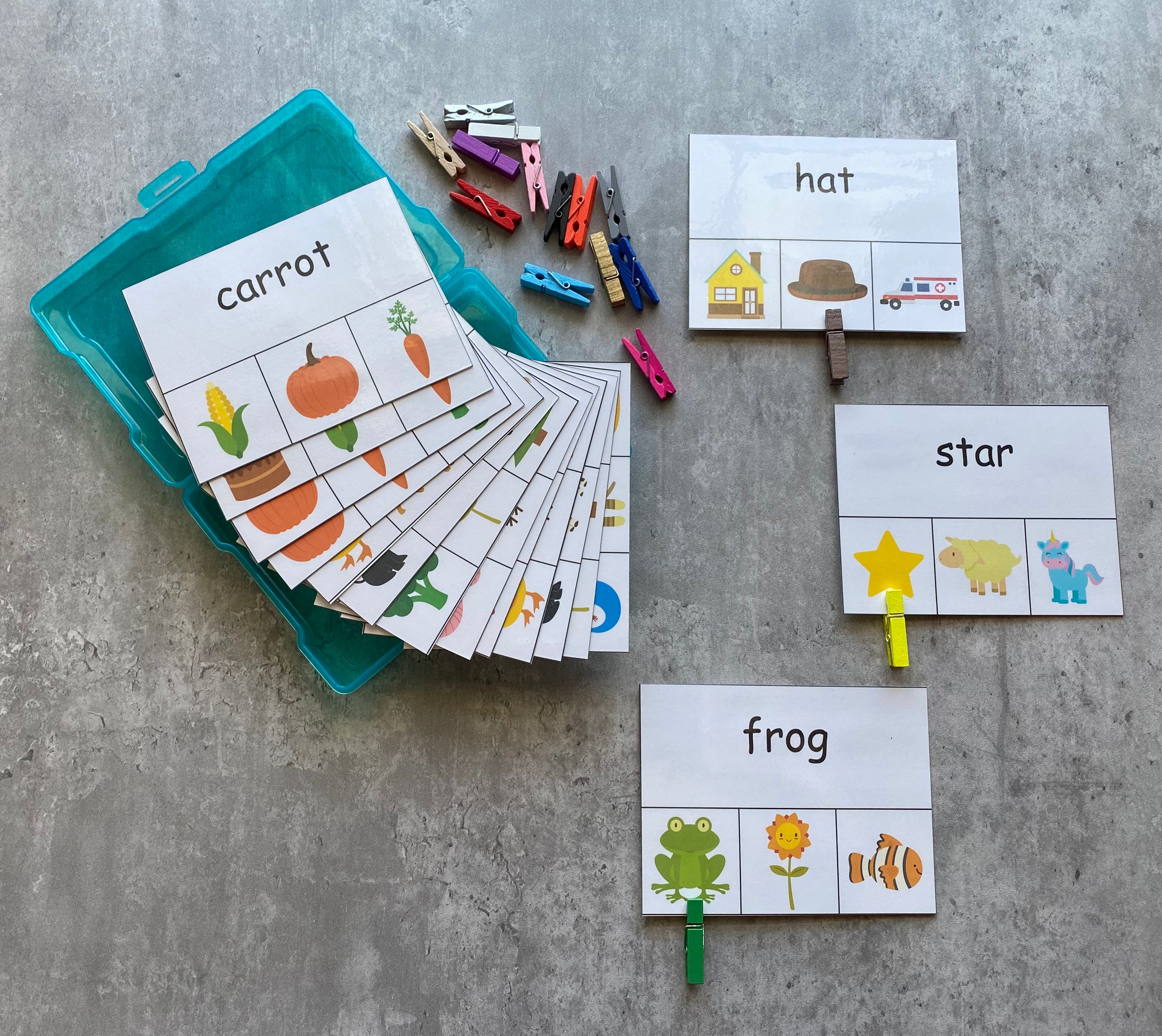Matching Pictures to Words Task Box Activity Set- Montessori Learning ...