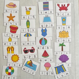 Beginning Sounds- Summer Clip Cards- Toddler Activities- Preschool ...