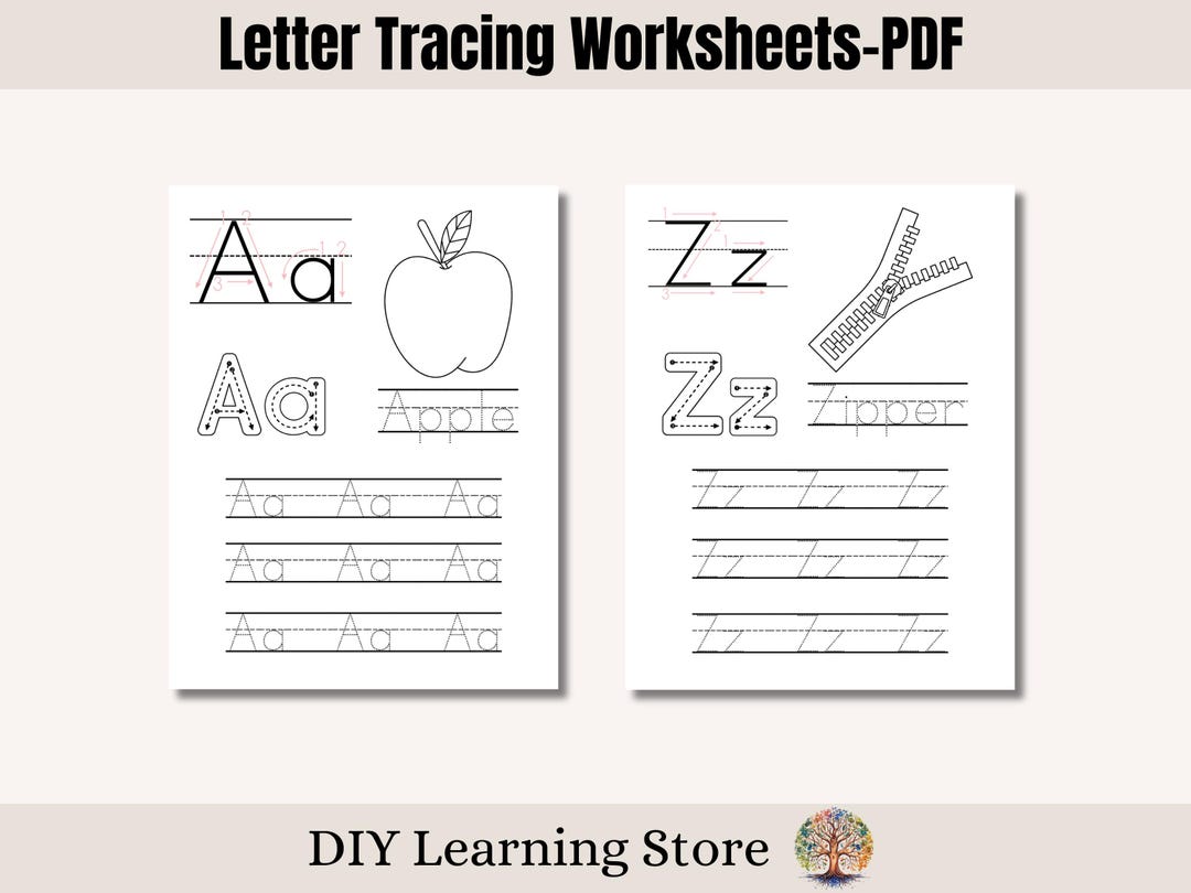 Letter Tracing Worksheets- Kindergarten, Preschool, Homeschool, Special ...