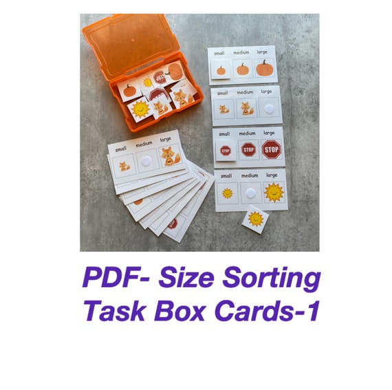 PDF Size Sorting Task Box Cards 1 Instant Download - Etsy