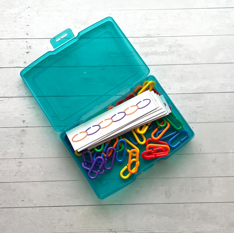 Colored Links Task Box Cards – Montessori Pattern Printable (PDF) - Etsy