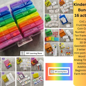 Kindergarten Activity Bundle- 16 Task Box Learning Activities Plus a ...
