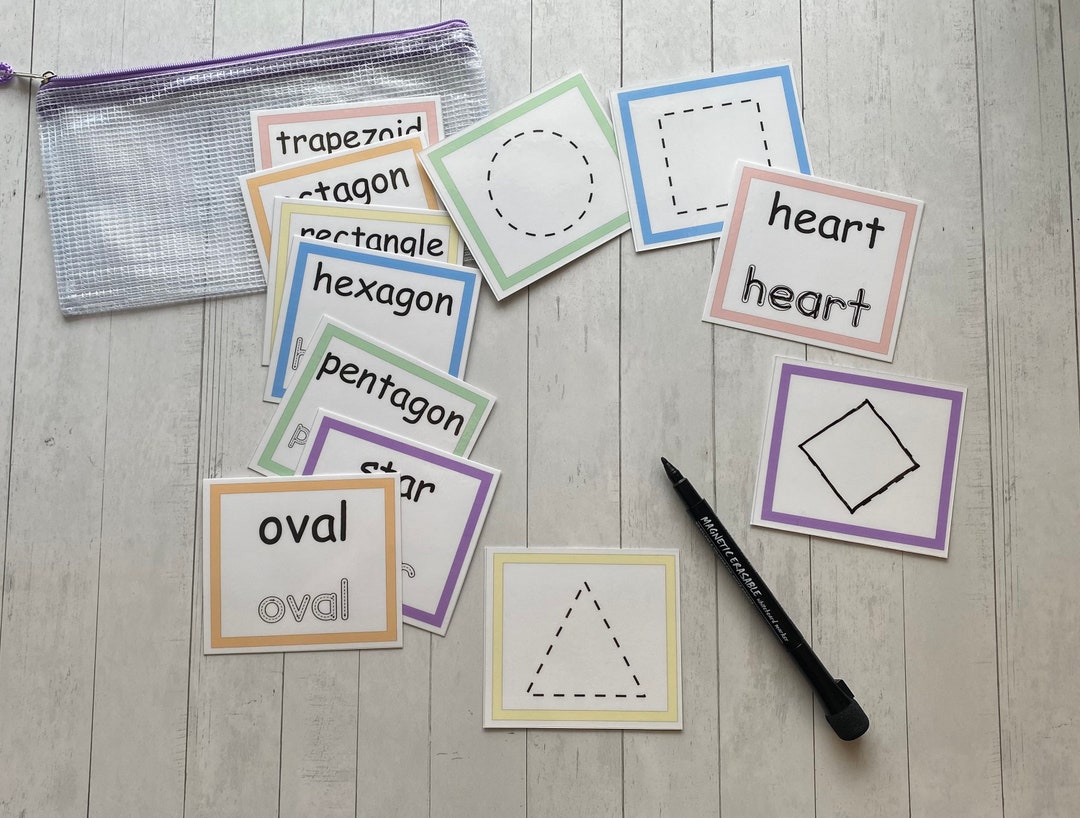 Shape Tracing Cards - Etsy