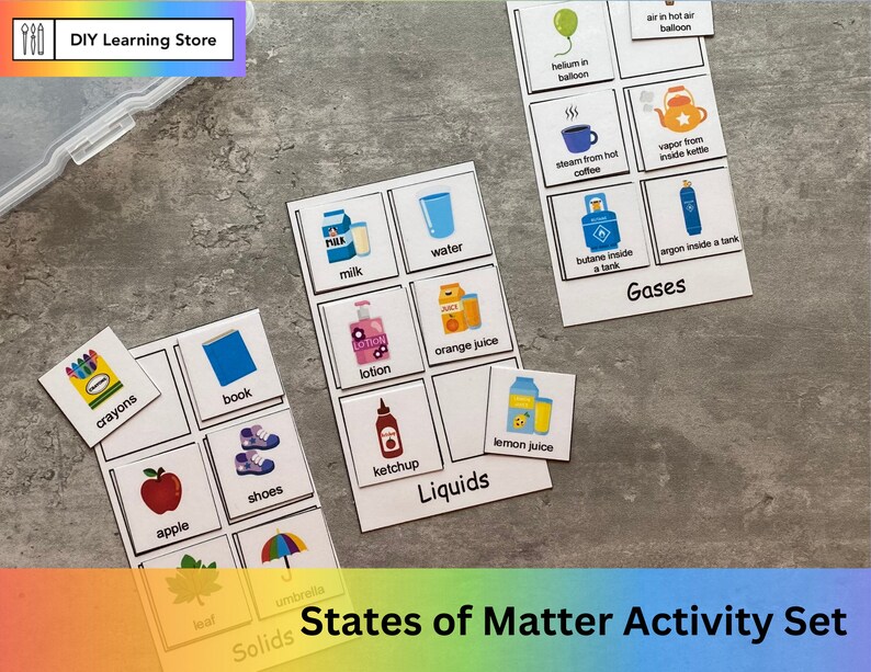 States of Matter Activity Cards – Montessori Learning (PDF Download) - Etsy