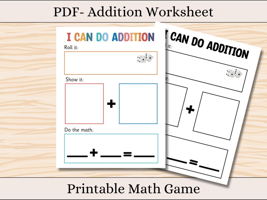 Math Games Worksheet- Educational Printable- Preschool, Kindergarten ...