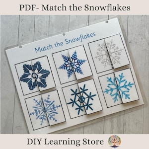 Snowflake Pattern Matching- Winter Activity- Toddler, Preschool ...