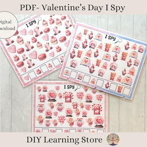 I Spy Counting Pages- Valentine's Day Activity Pages- Toddler ...