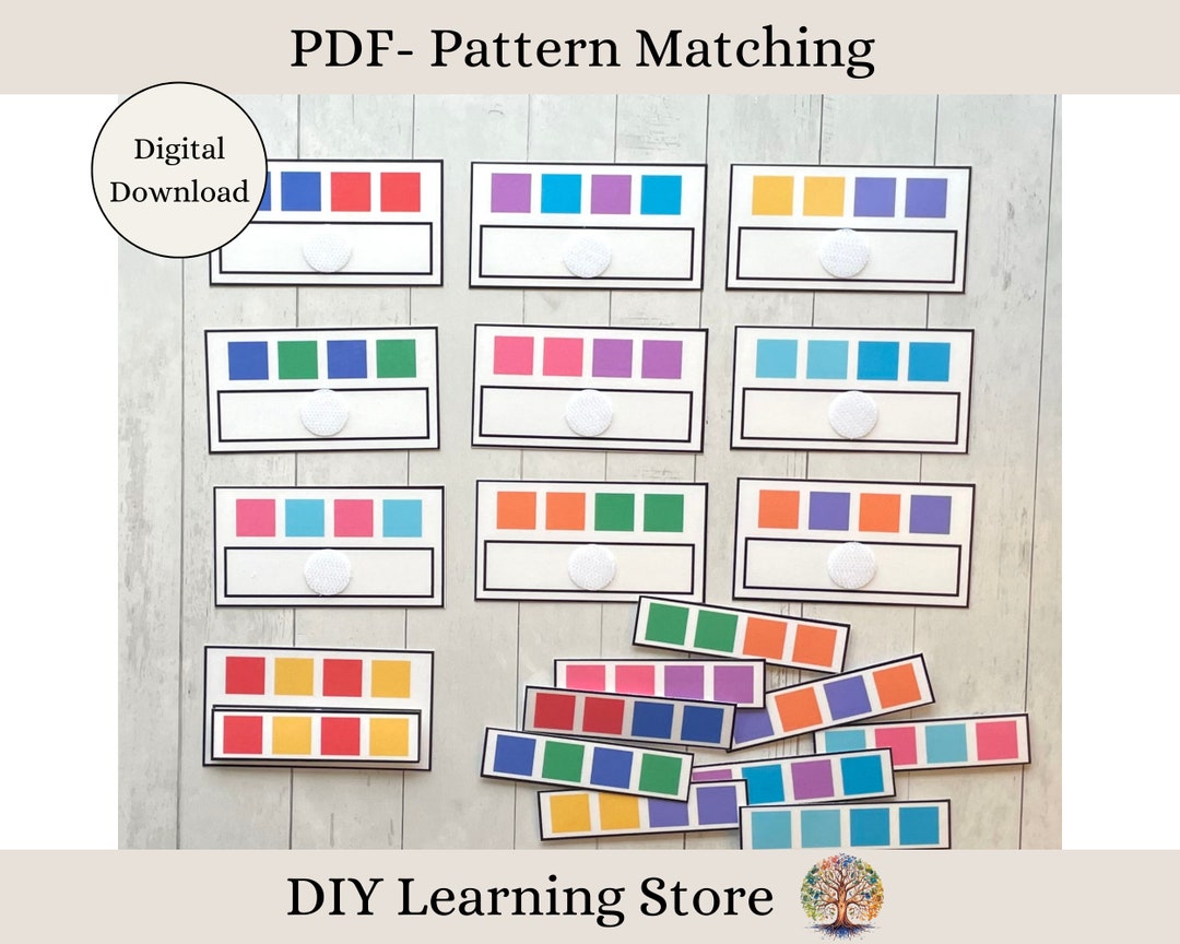 Pattern Matching- Task Box Activity Set- for Preschool, Kindergarten ...