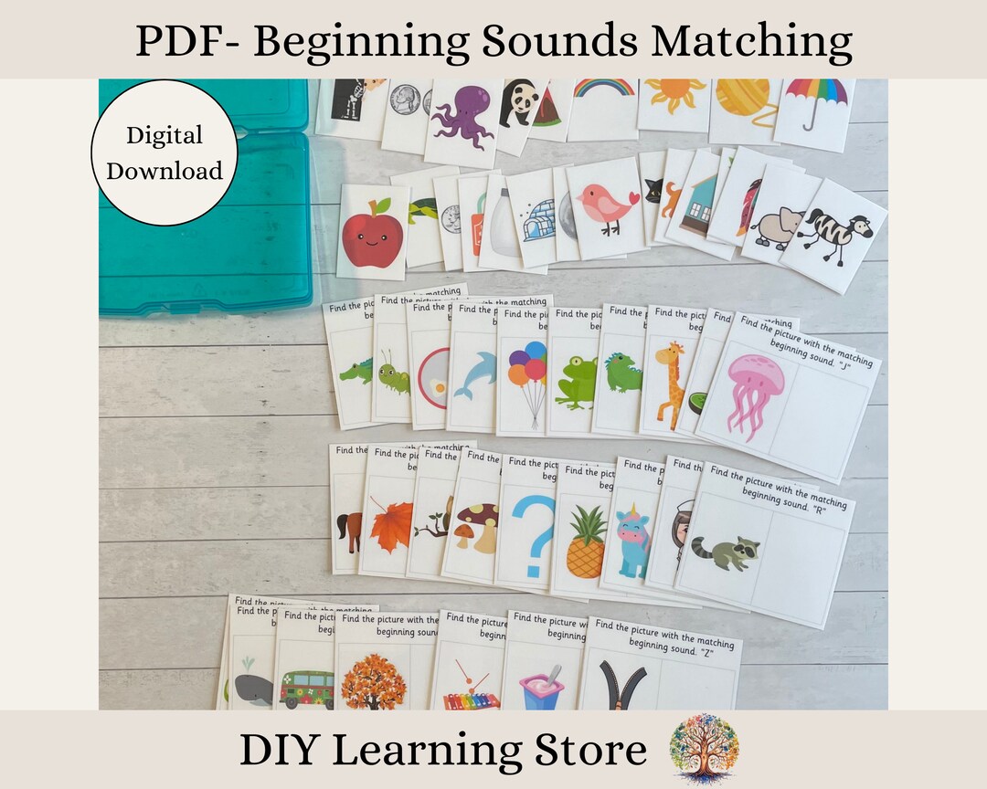 Beginning Sounds Matching Activity- Instant Download- Montessori ...