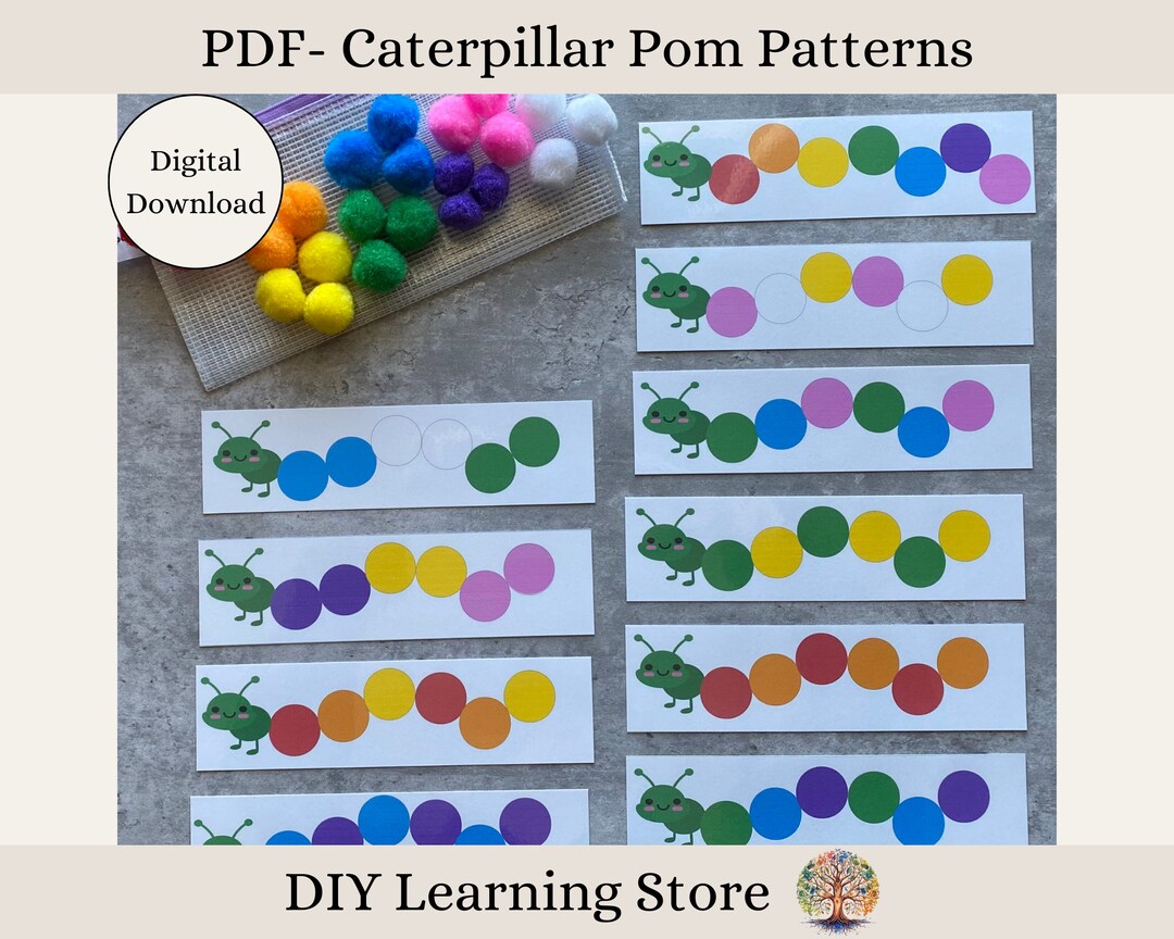 Pom Pom Patterns Activity Cards- Instant Download-montessori Learning ...