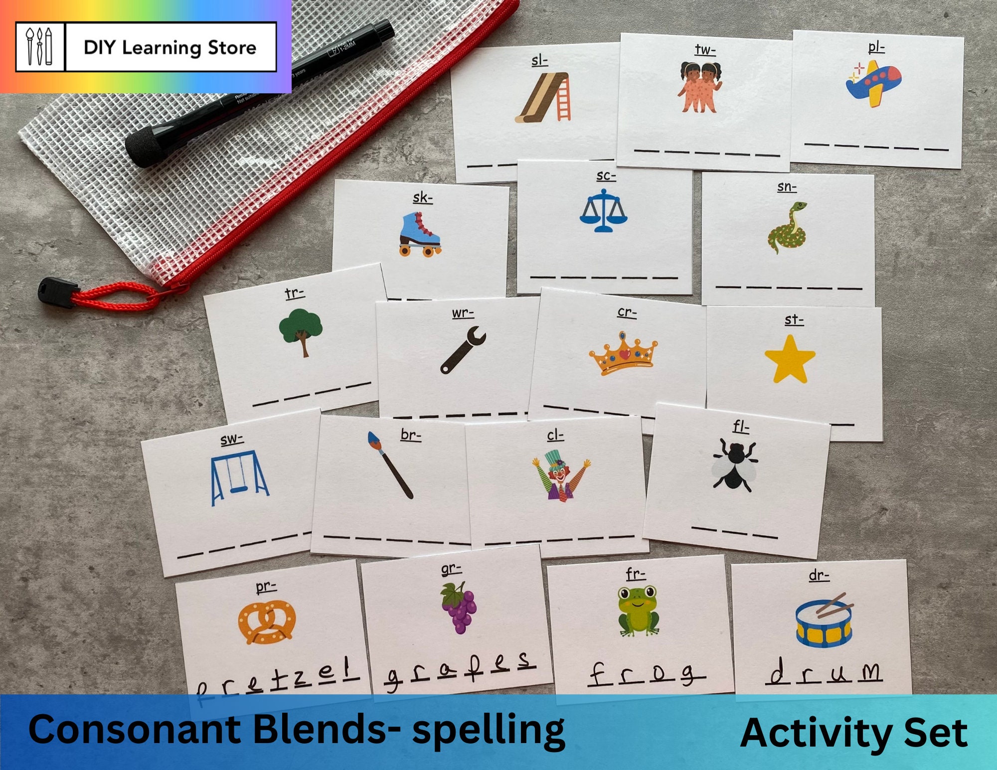 Consonant Blends Spelling Activity Set | Printable Literacy Game for ...