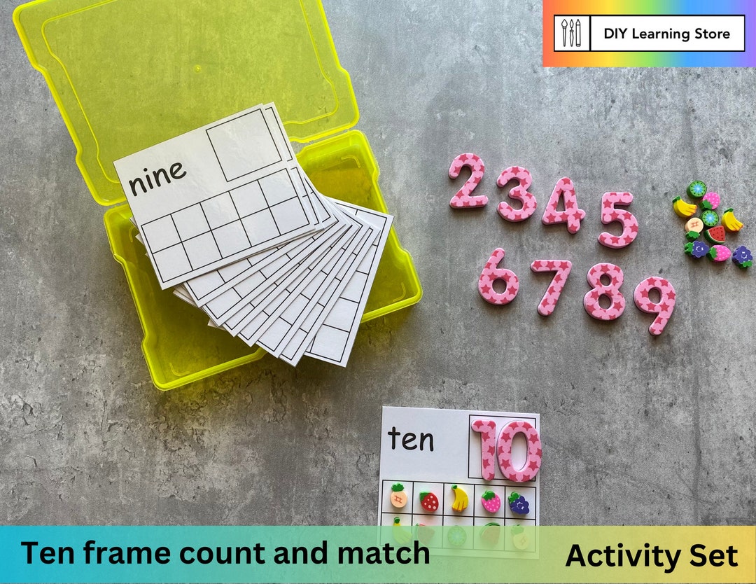 Ten Frame Count and Number Match Activity Set Montessori - Etsy