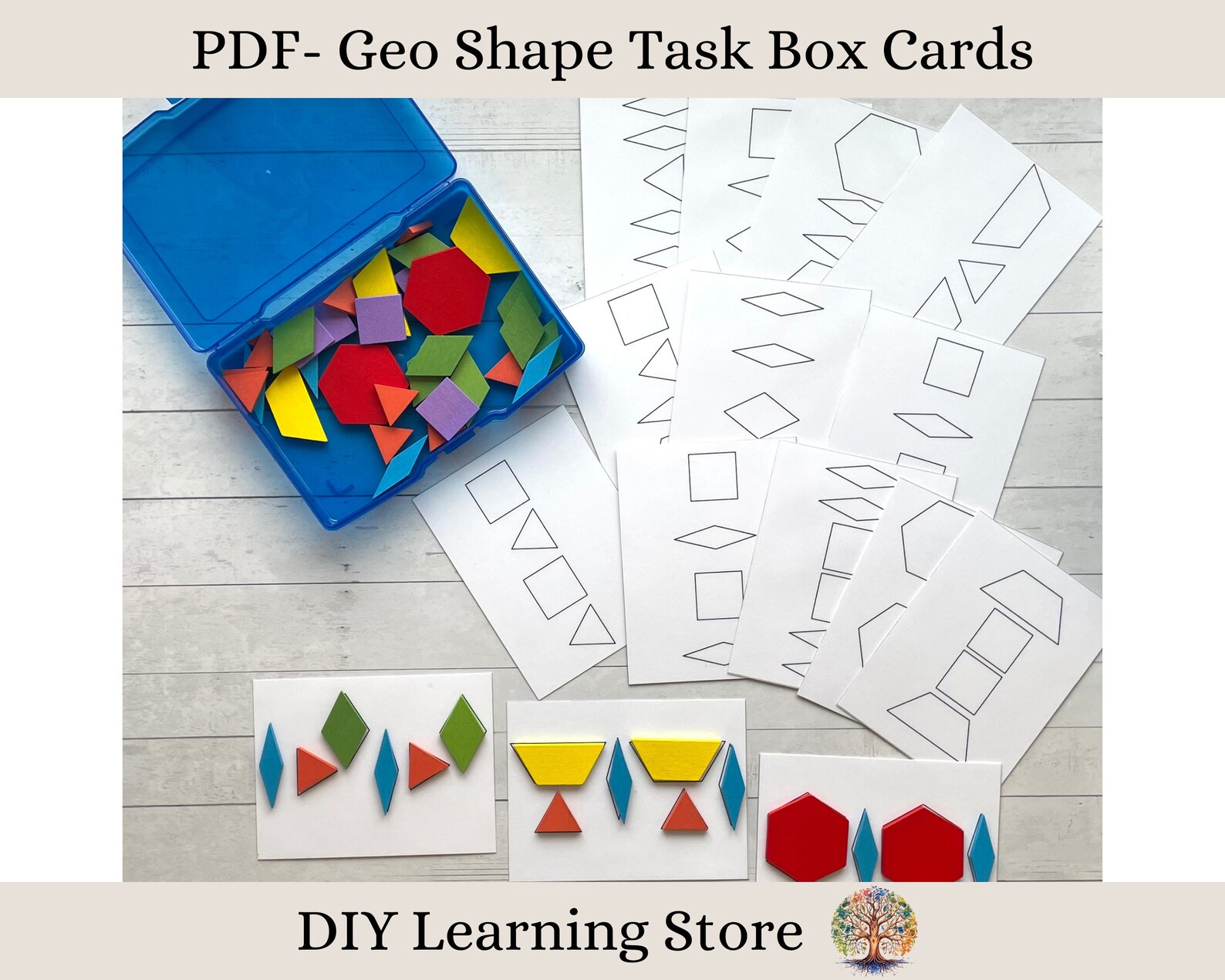 Geometric Shape Pattern Task Cards – Montessori Learning (PDF) - Etsy