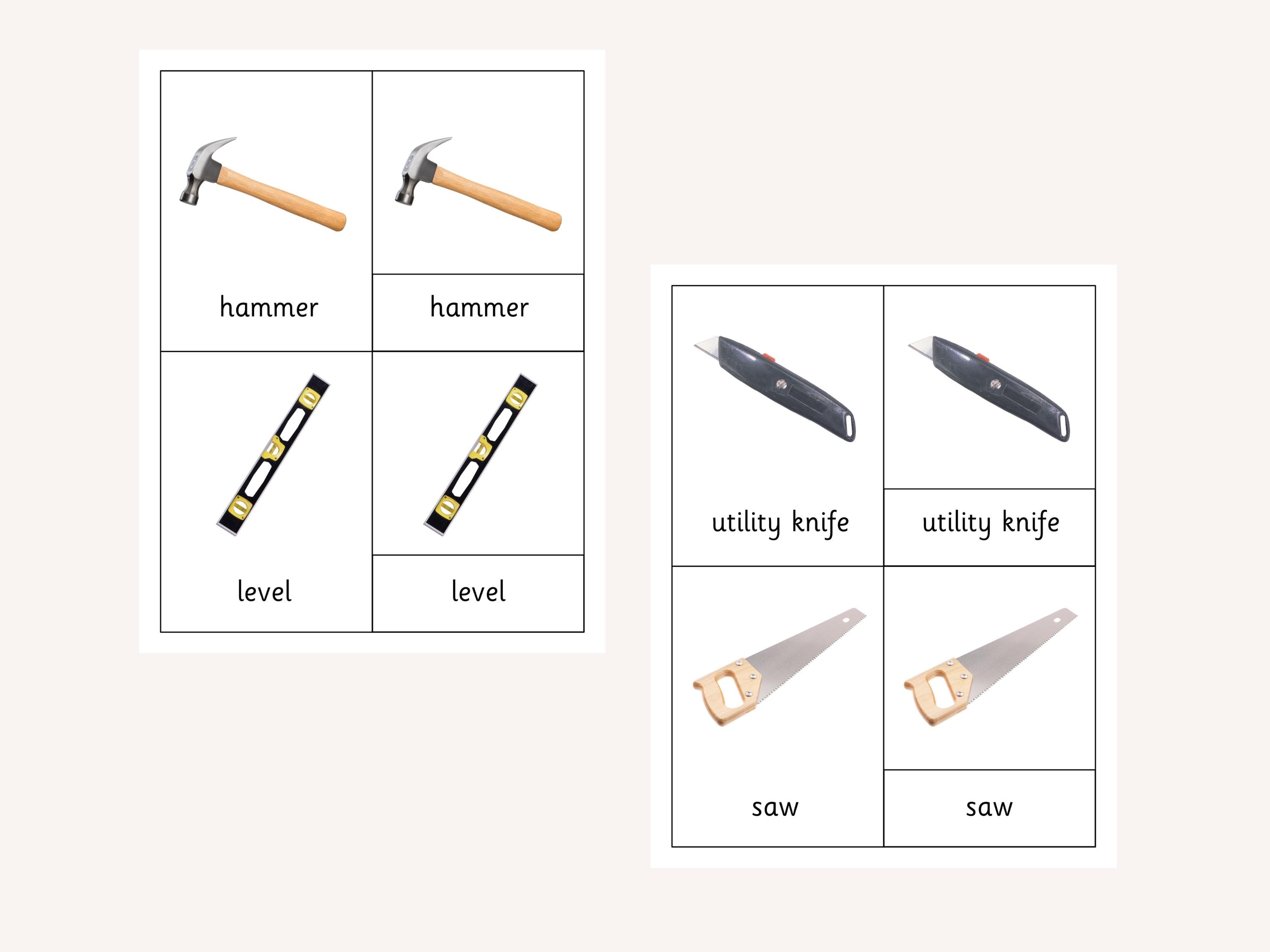 3 Part Cards- TOOLS- Montessori Flash Cards Activity- Montessori ...