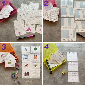 1st Grade Activity Bundle- 16 Task Box Learning Activities and Carrying ...