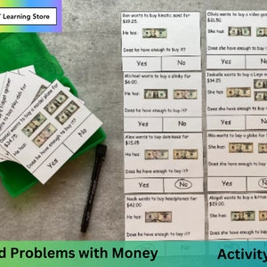 Word Problems With Money Activity Set- Montessori Learning Toy for ...