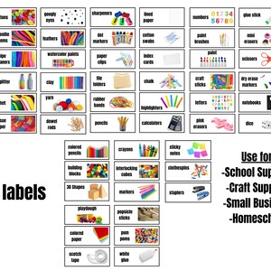 Classroom Labels- School Supplies- Craft Supplies- Homeschool- Daycare ...