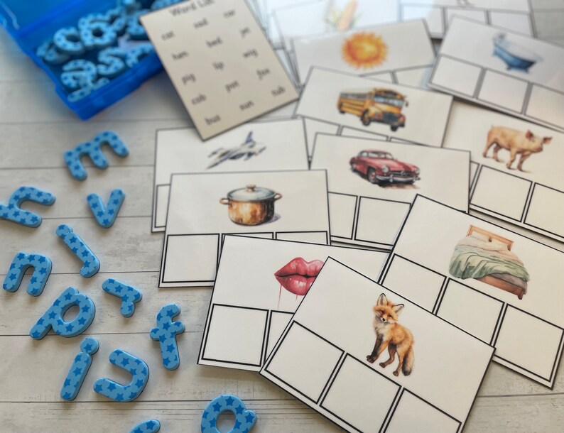 Spelling Practice-3 Letter Words-task Box- Montessori Learning Toy for ...