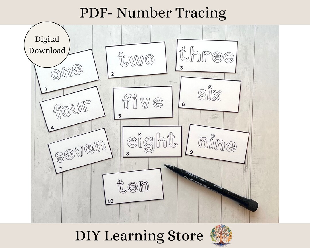 Number Tracing- Task Box Activity Set- for Preschool, Homeschool ...