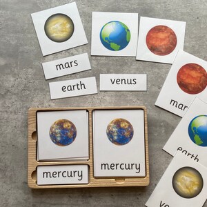 Solar System- Montessori 3 Part Flash Cards- Montessori Toys and Games ...