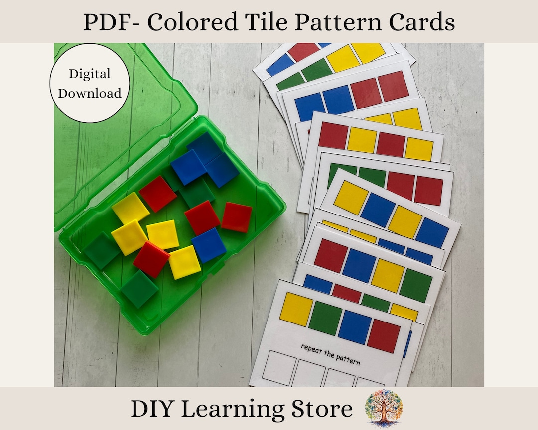PDF Colored Tile Patterns Instant Download Montessori Learning Toy for ...