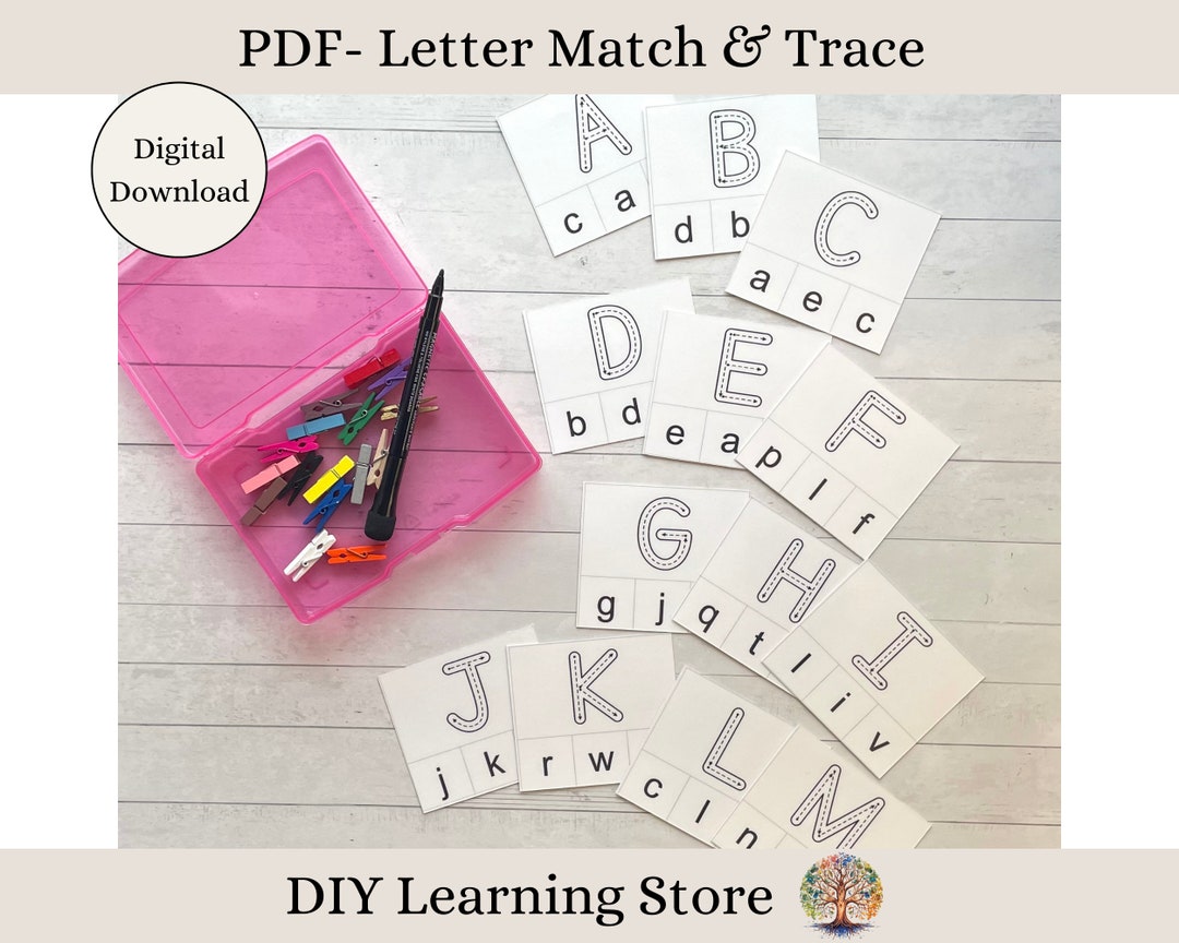 PDF Letter Matching and Tracing Instant Download Montessori Learning ...