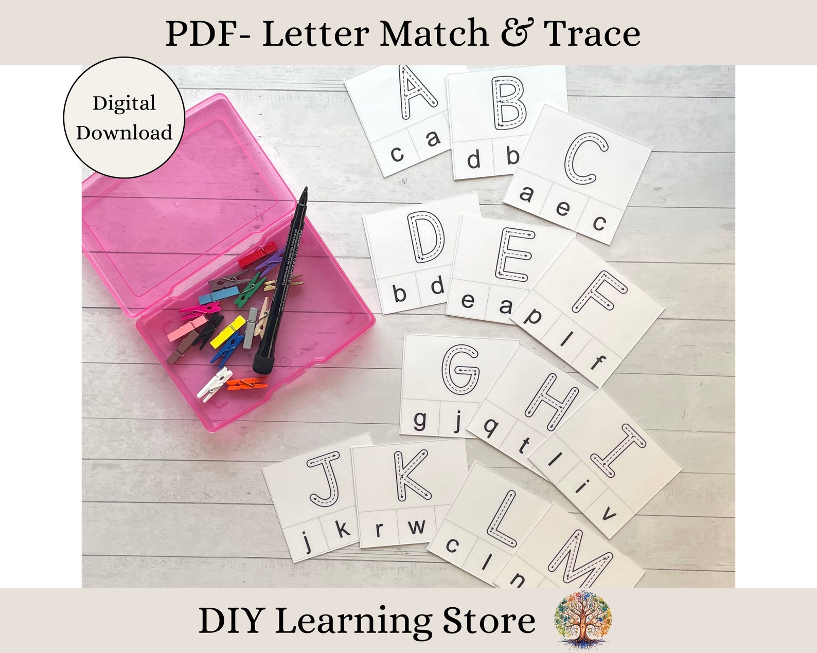 Letter Matching & Tracing Cards – Montessori Learning (PDF) - Etsy