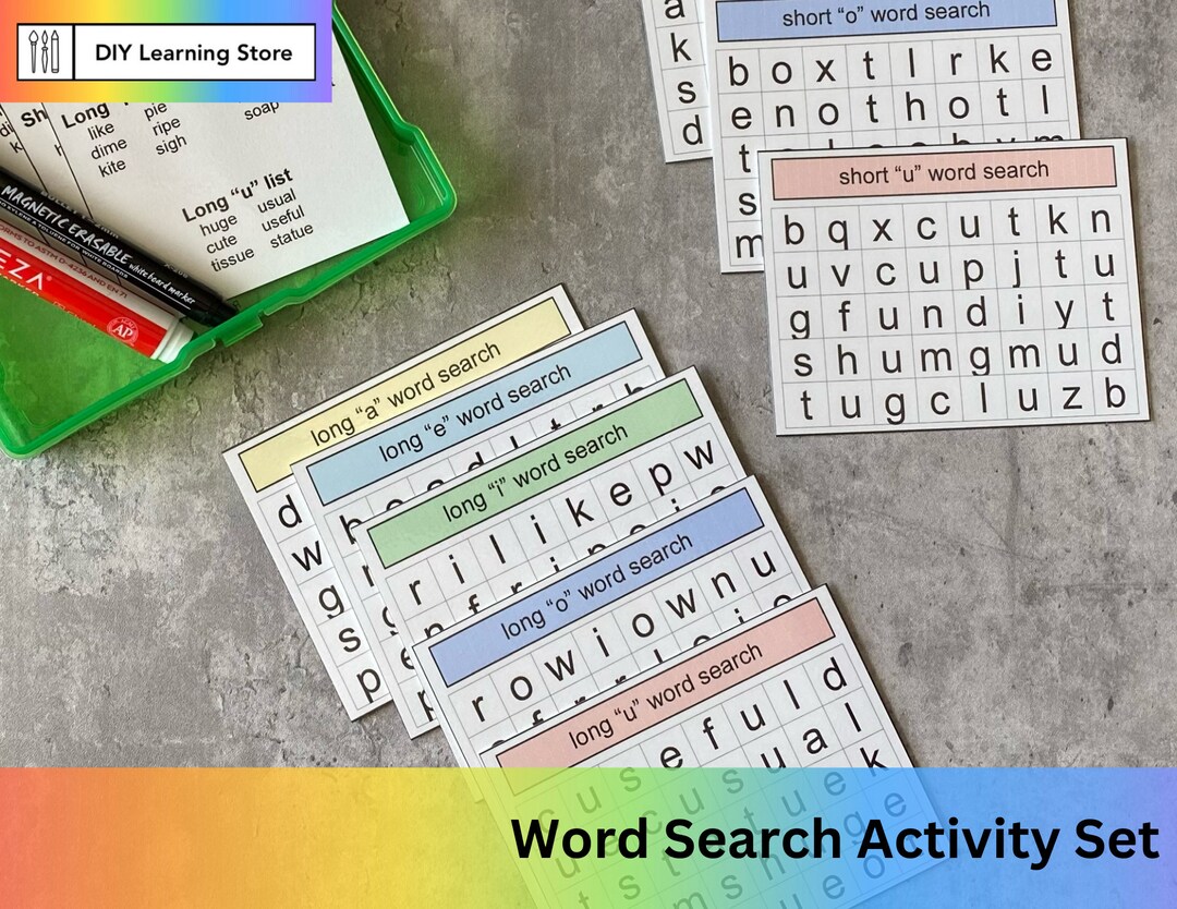 PDF Word Search Long and Short Vowel Sounds Activity Cards - Etsy