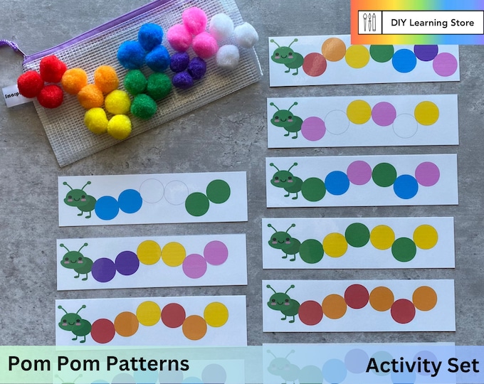 Pom Pom Patterns Activity Set Montessori Learning Toy for - Etsy