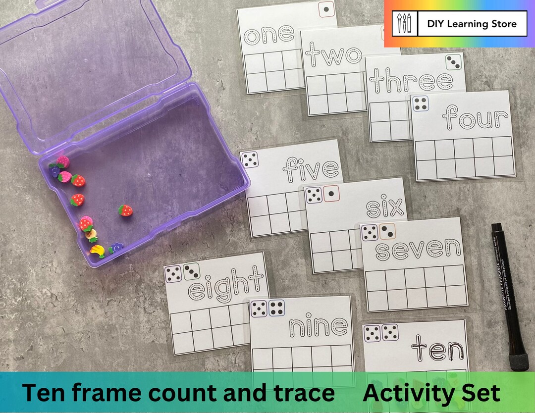 Ten Frame Counting and Number Tracing-task Box Activity - Etsy