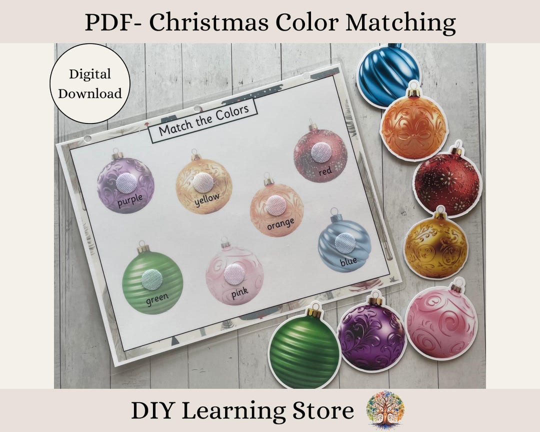 Match Colored Ornaments- Pattern Matching Activity- Toddler, Preschool ...