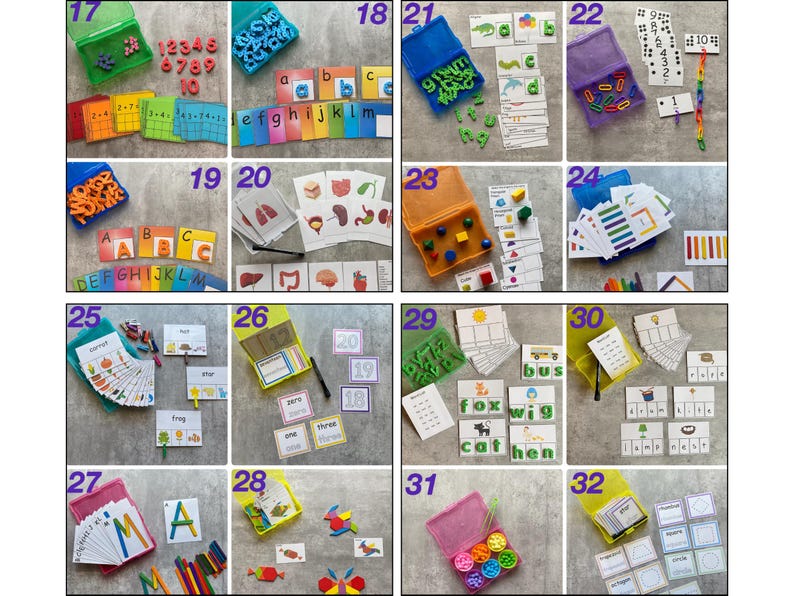96 Task Boxes- Learning Activity Sets and Carrying Cases- Preschool ...