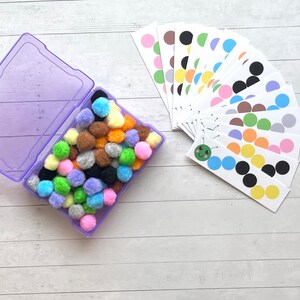 Pom Patterns Task Box Activity- Montessori Learning Toys- Special Needs ...