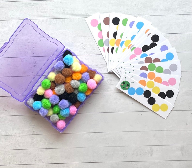 Pom Patterns Task Box Activity- Montessori Learning Toys- Special Needs ...