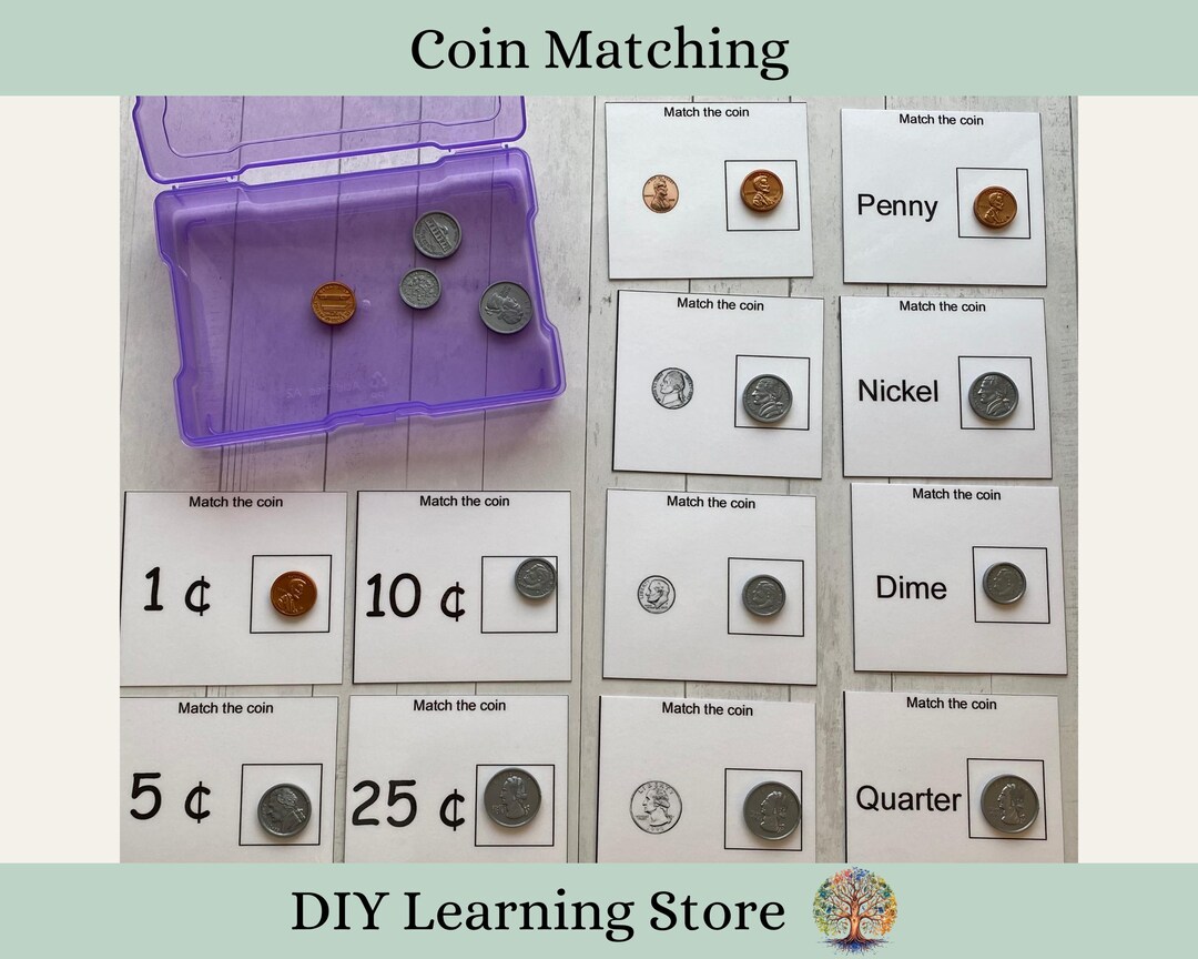 Coin Matching-task Box Activity Set- Montessori Learning Toy for ...