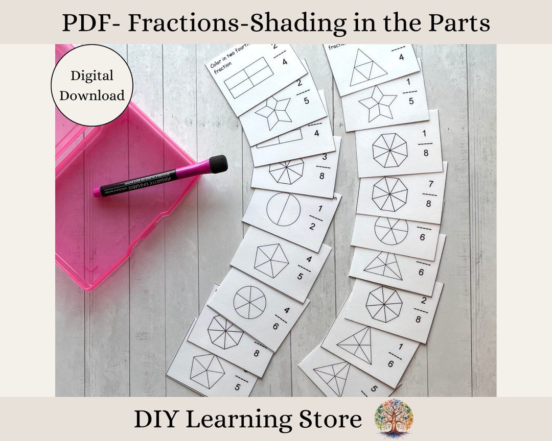Fractions-shading in the Parts-instant Download- Montessori Learning ...
