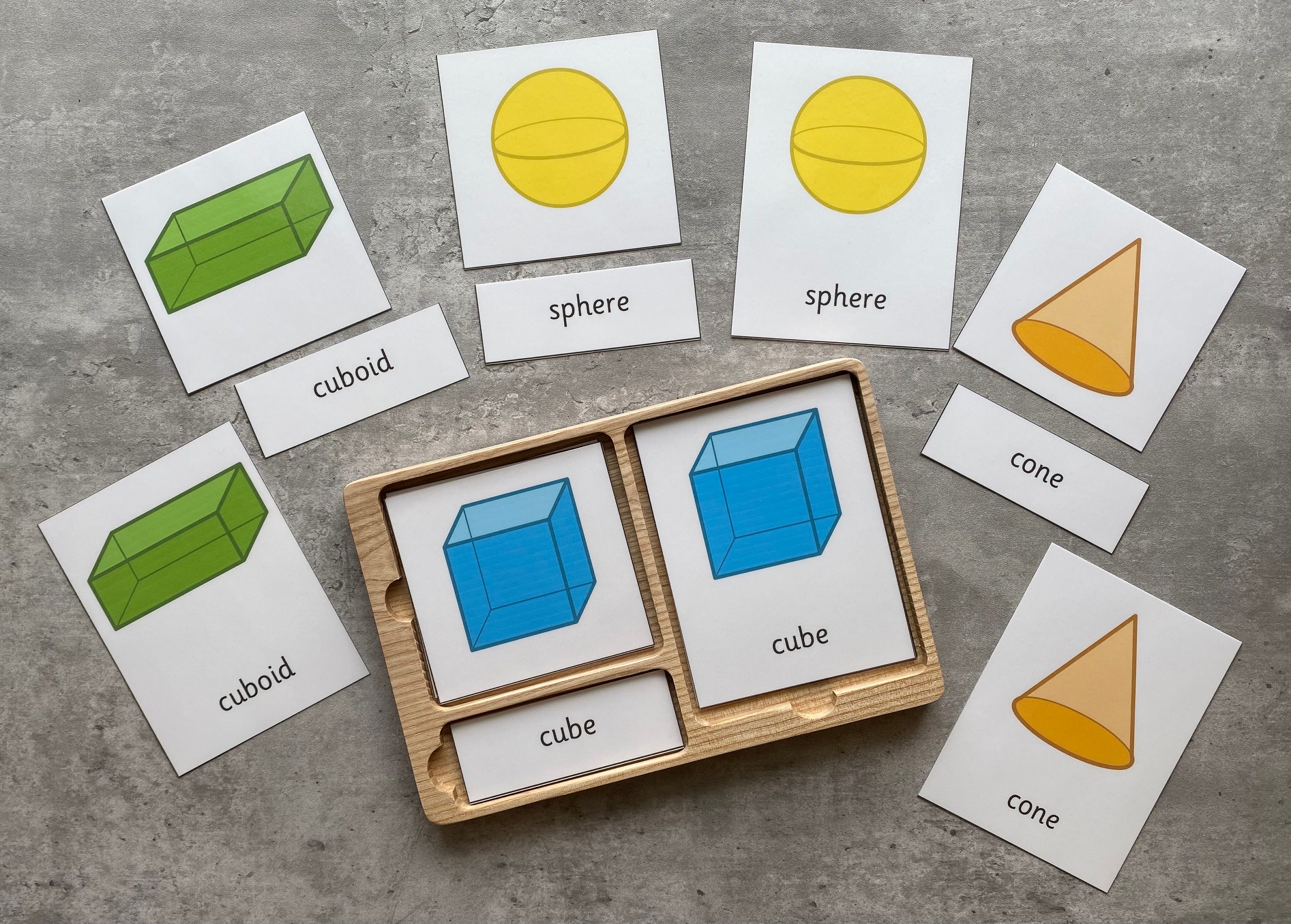 3D Shapes- Montessori 3 Part Flash Cards- Editable PDF- Instant ...
