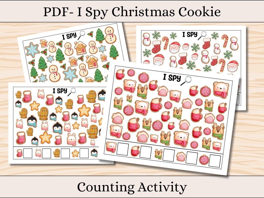 I Spy Games- Christmas Cookie Counting -preschool, Kindergarten ...